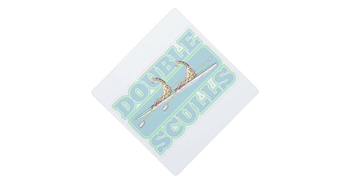 Double skulls rowing graduation cap topper | Zazzle