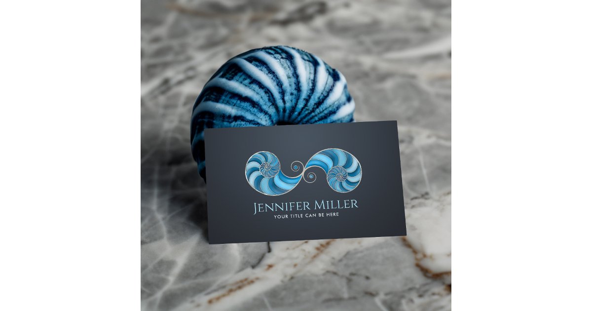 Double Spiral Nautilus Shell Business Card | Zazzle