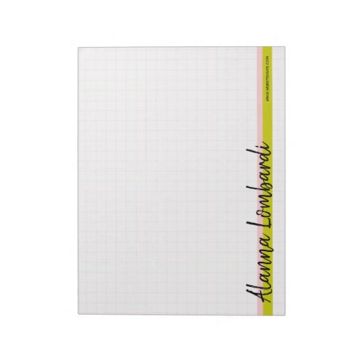 Double Stripe Script Grid Memo Pad | Zazzle