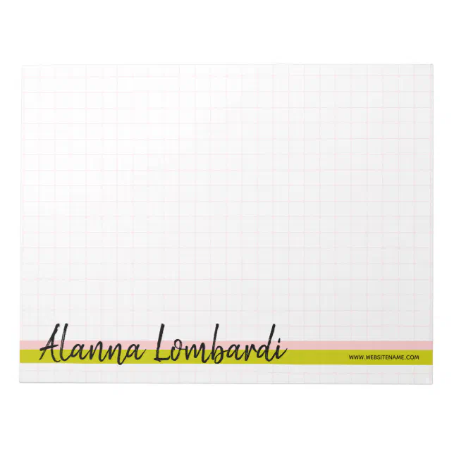Double Stripe Script Grid Memo Pad | Zazzle