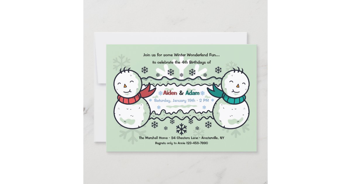 Double the Fun Birthday Party Invitation | Zazzle