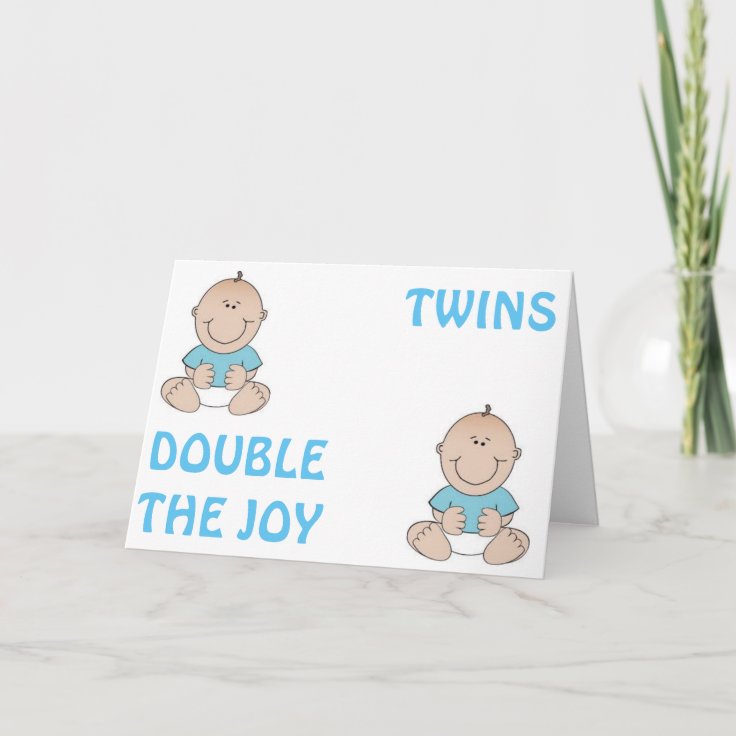 DOUBLE THE JOY WITH TWINS-CONGRATULATIONS CARD | Zazzle