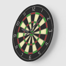"Double Top" Classic Darts Dartboard Clock | Zazzle