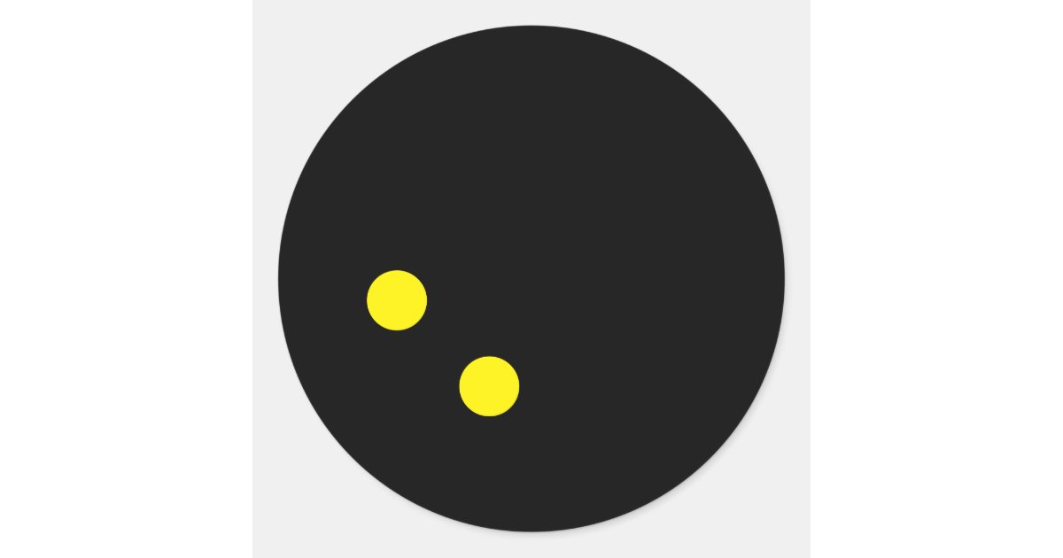 Double yellow dot squash ball drawing stickers | Zazzle