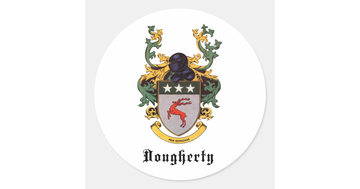 Dougherty Coat of Arms Classic Round Sticker | Zazzle