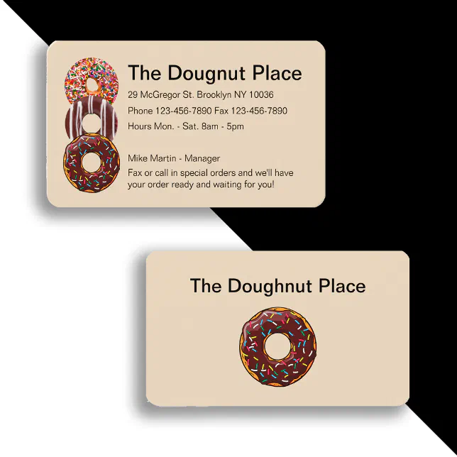 Doughnut Shop Design Business Card | Zazzle