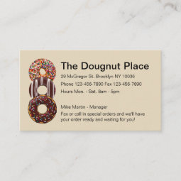 Doughnut Shop Design Business Card | Zazzle