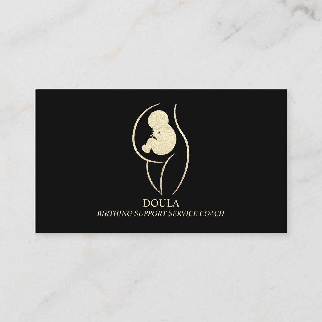 Doula Pregnancy Nurse Midwife Birth Coach gold Business Card | Zazzle