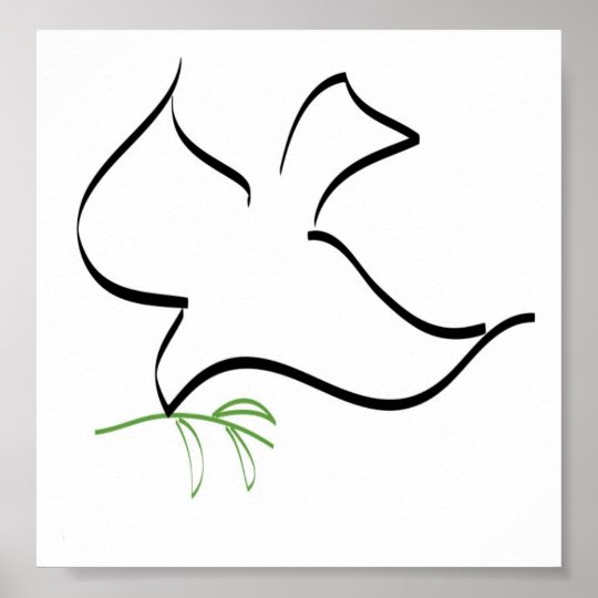 Dove and Olive Branch Image Poster | Zazzle.com