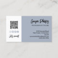 Dove Blue QR Code Photo Social Media Icons Business Card | Zazzle