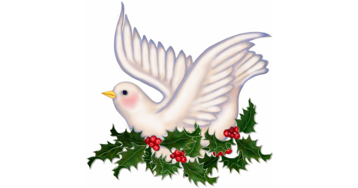 Dove & Holly Peace - Ornament | Zazzle