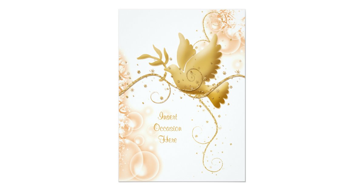 Dove n swirls catholic wedding invitation | Zazzle.com