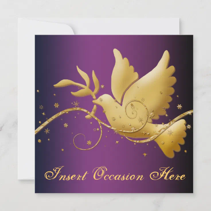 Dove of peace Christmas religious Invitation | Zazzle