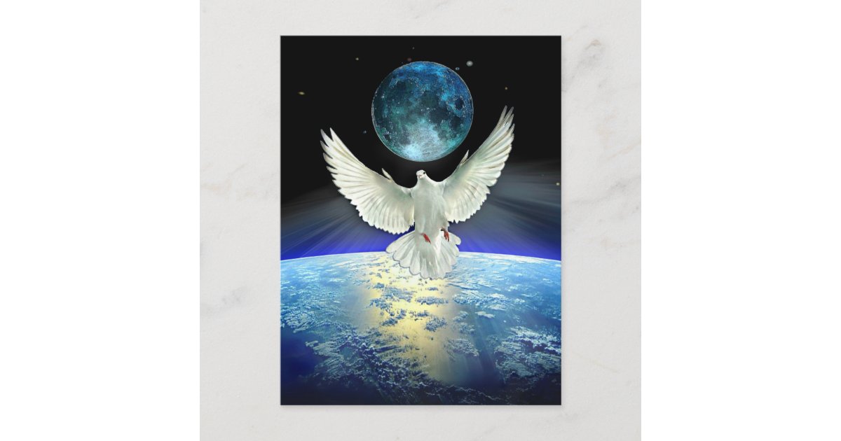 Dove of Peace over Planet Earth Postcard | Zazzle