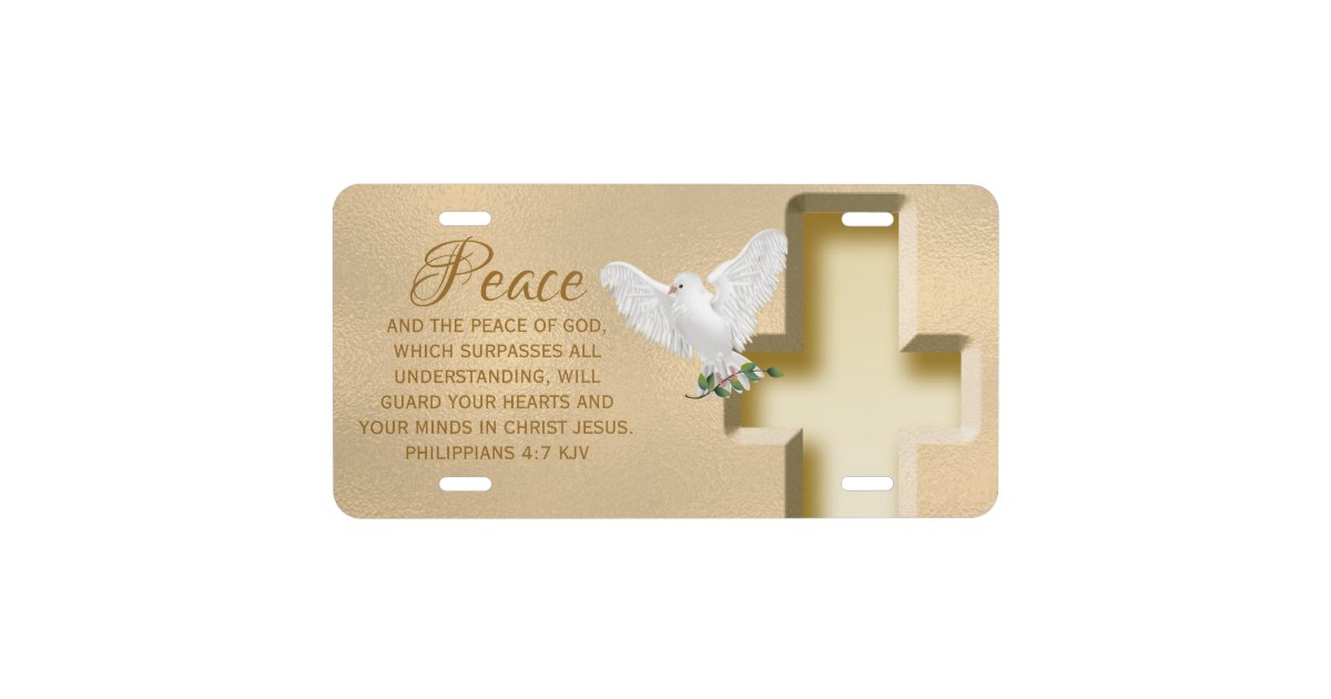 Dove of Peace Personalized Scripture Verse License Plate | Zazzle