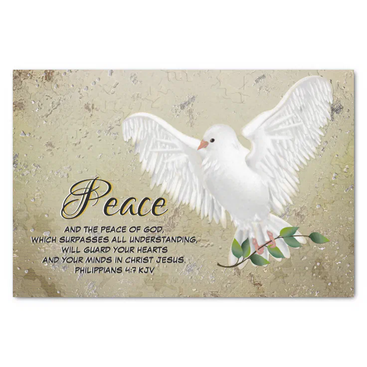 Dove of Peace Personalized Scripture Verse Tissue Paper | Zazzle