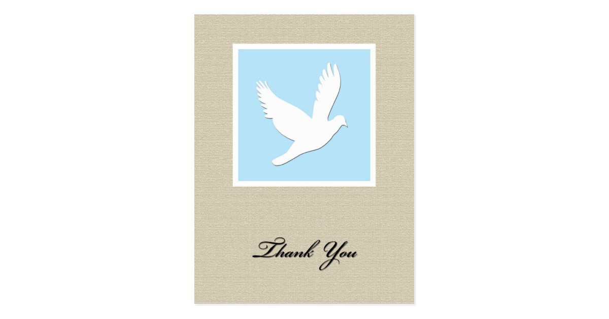 Dove Sympathy Thank You Postcard | Zazzle.com