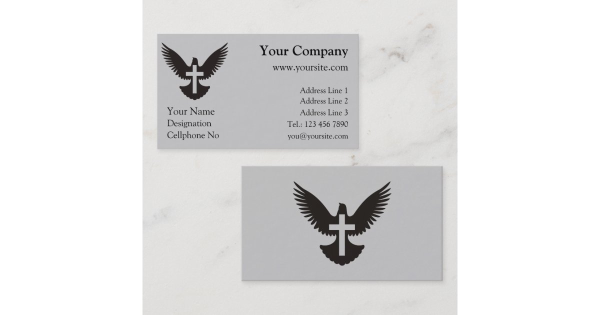 Dove with Cross Business Card | Zazzle
