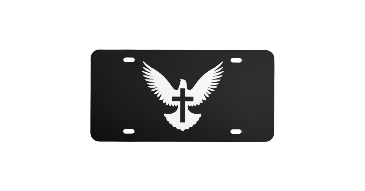 Dove with Cross License Plate | Zazzle