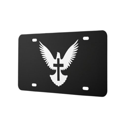Dove with Cross License Plate | Zazzle