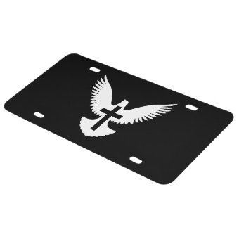 Dove with Cross License Plate | Zazzle