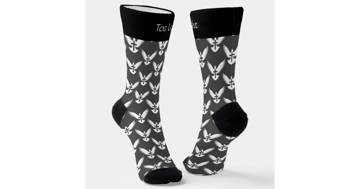 Dove with Cross Pattern Socks | Zazzle