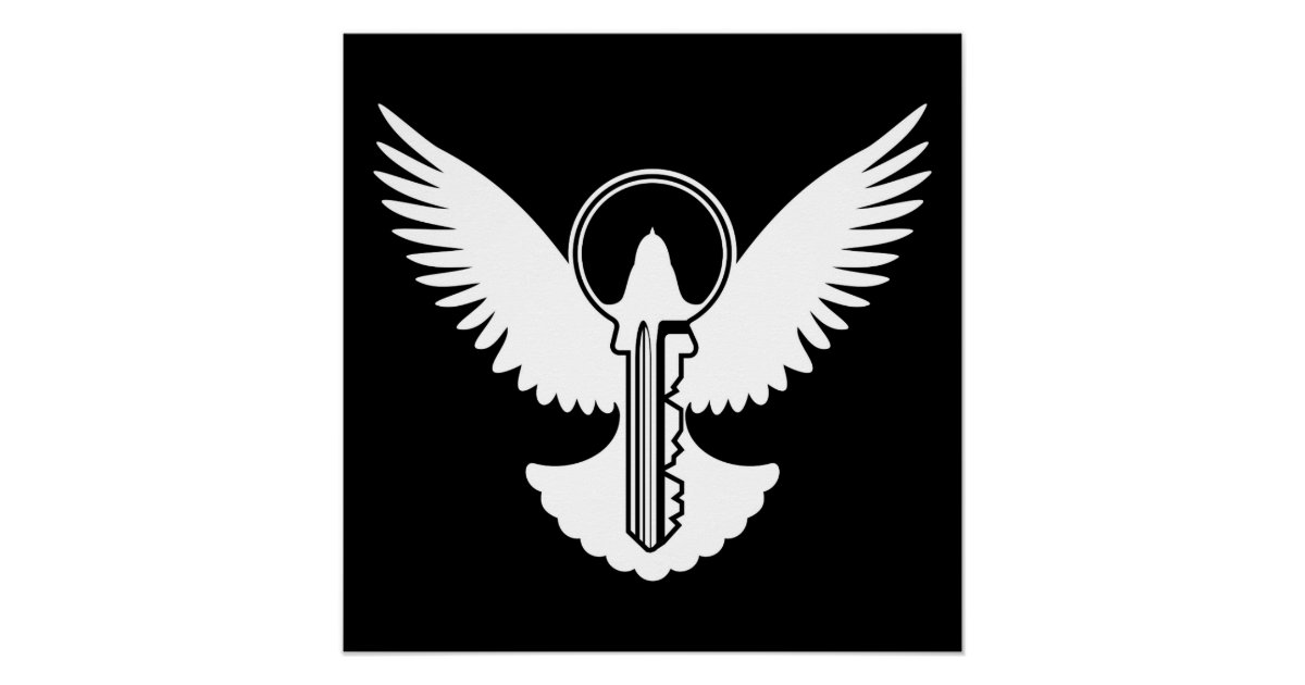 Dove with Key Poster | Zazzle