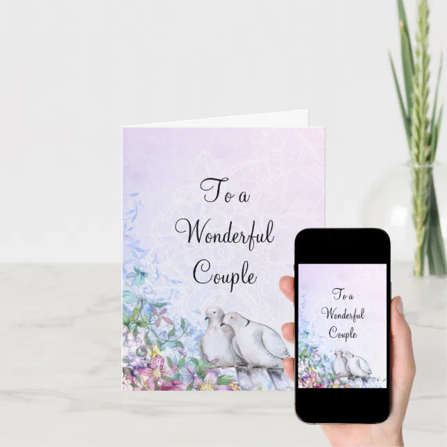 Doves And Flowers Card | Zazzle