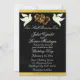 Doves, Hearts & Ribbon, QR Code - Black/Gold Invitation | Zazzle
