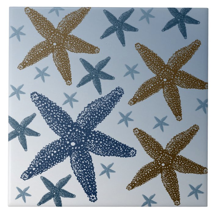 Down by the Sea Starfish Tile | Zazzle