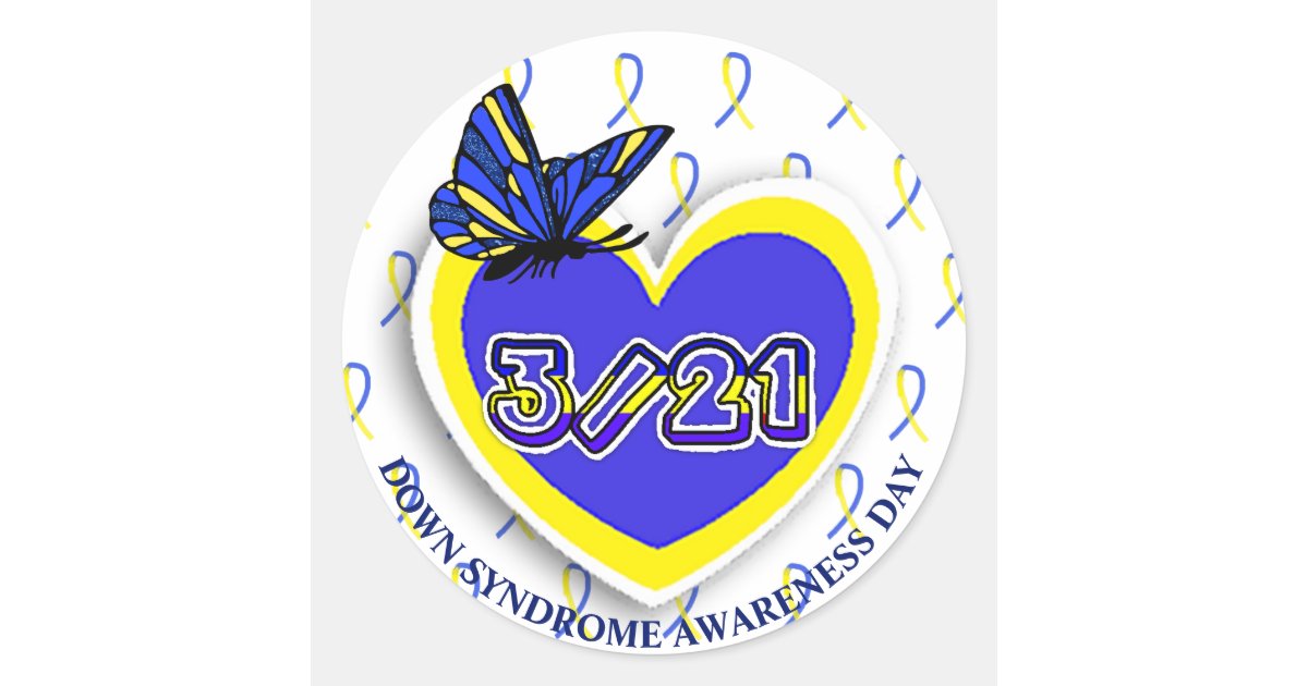 Down Syndrome Awareness Day Sticker March 21 | Zazzle
