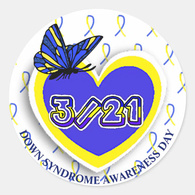 Down Syndrome Awareness Day Sticker March 21 | Zazzle
