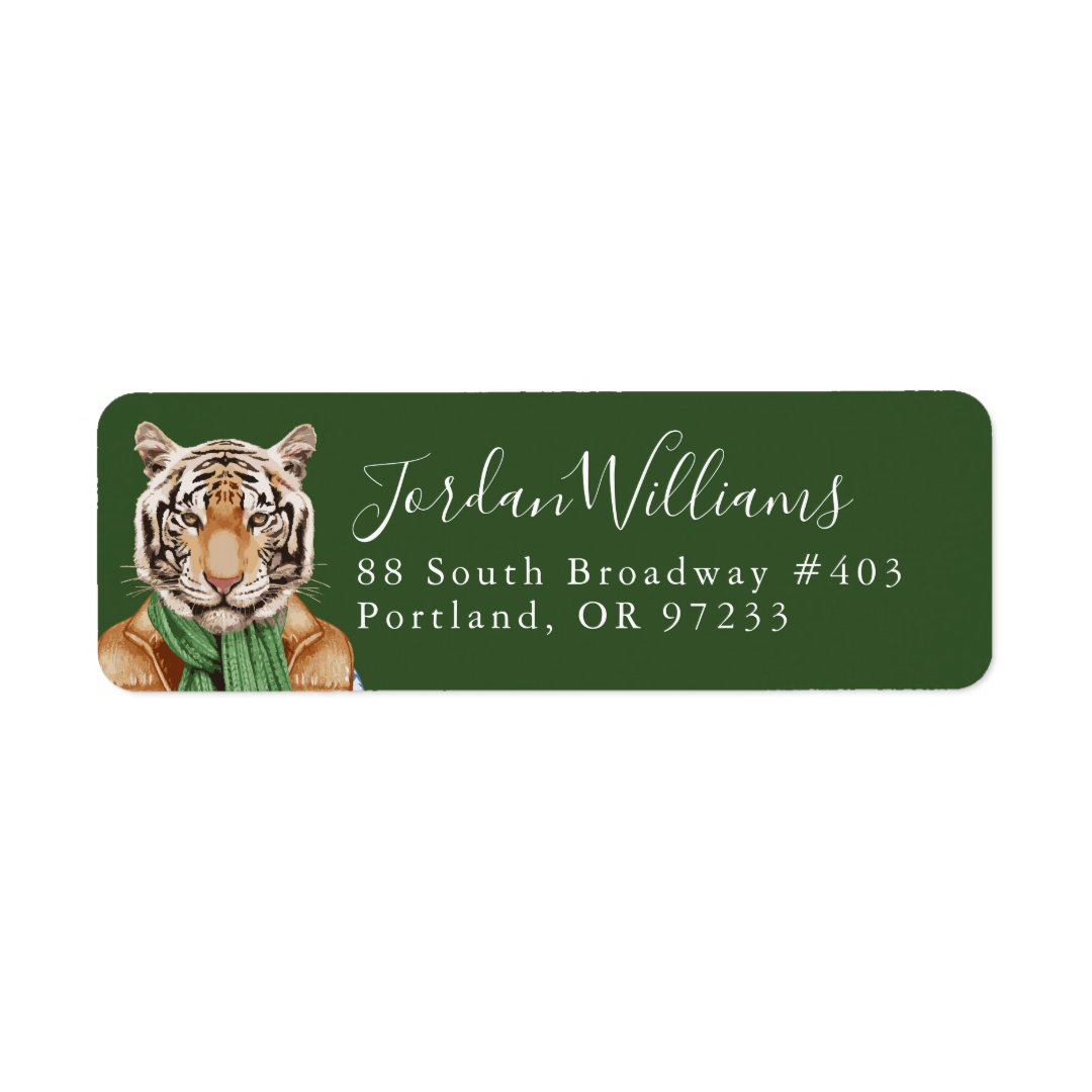 Down Vest Tiger | Add Your Name Label | Zazzle
