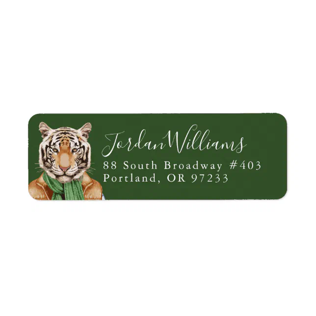 Down Vest Tiger | Add Your Name Label | Zazzle