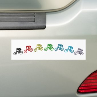 Downhill mountain bike jump bumper sticker | Zazzle