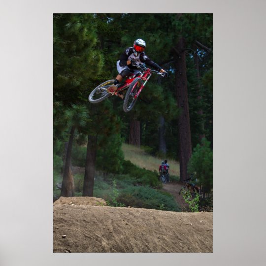 downhill mountain bike jump poster | Zazzle.com