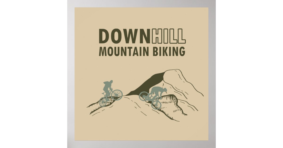 Downhill mountain biking poster | Zazzle