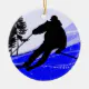 Downhill on the Ski Slope Ceramic Ornament | Zazzle