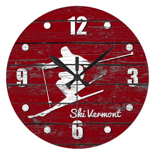 Downhill Ski Personalize Large Clock | Zazzle.com