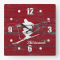 Downhill Ski Personalize Large Clock | Zazzle
