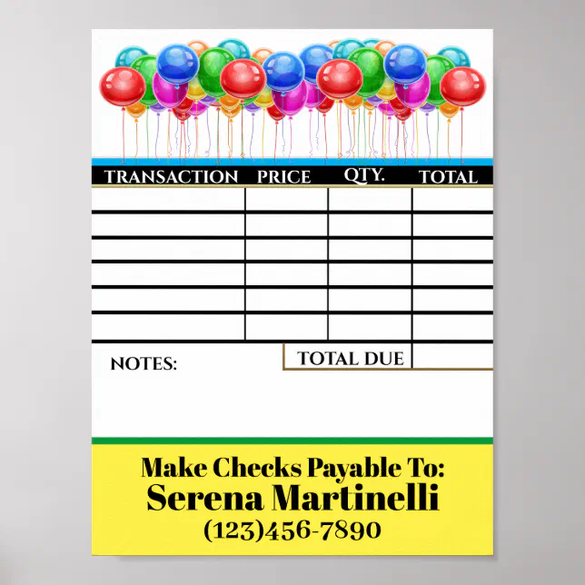 DOWNLOAD Your Invoice Sheet Poster | Zazzle