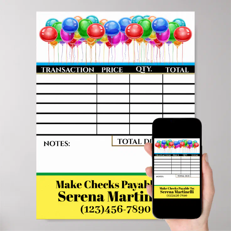 DOWNLOAD Your Invoice Sheet Poster | Zazzle