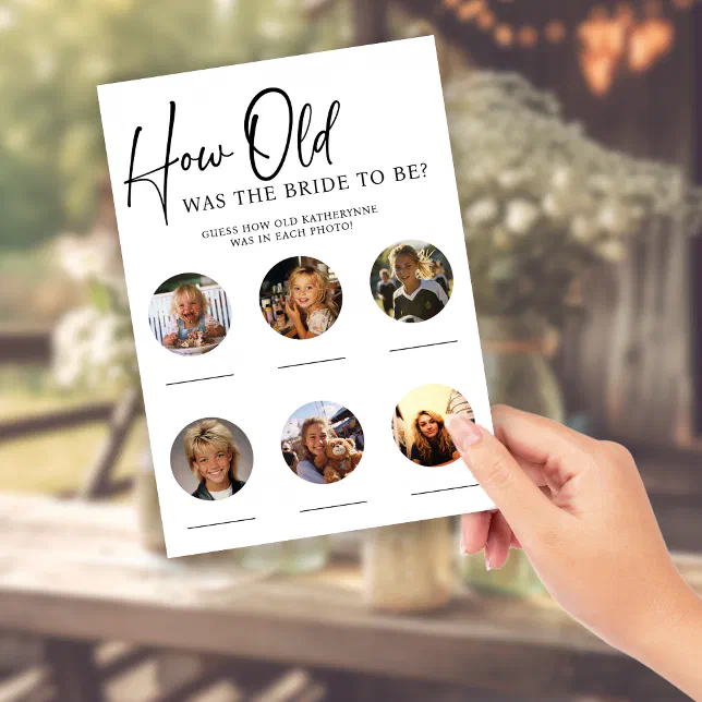 DOWNLOADABLE How Old Was Bride Bridal Shower Game Poster | Zazzle