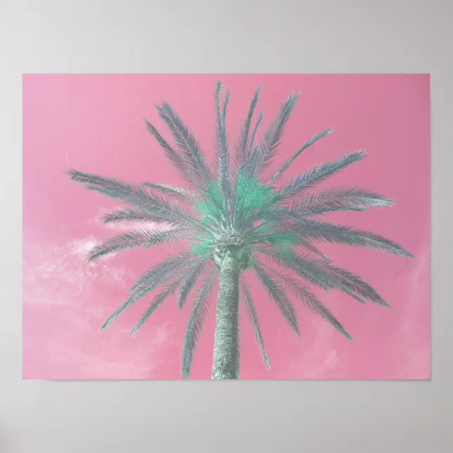 Downloadable Pink Palm Tree Pop Art Photo Poster | Zazzle