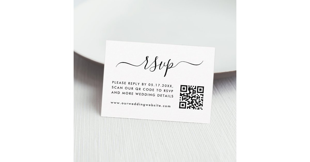 Downloadable Wedding RSVP with QR Code Invitation | Zazzle