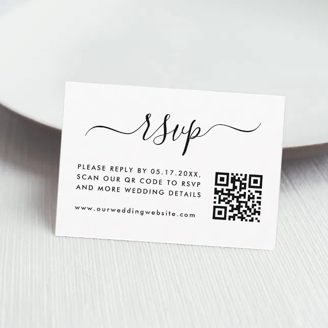 Downloadable Wedding RSVP with QR Code Invitation | Zazzle