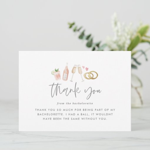 downloadble Watercolor bachelorette thank you Invitation | Zazzle