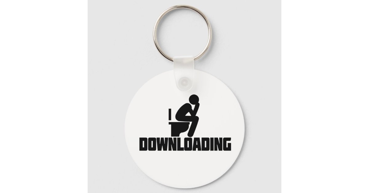 Downloading - Funny Toilet Pooping Keychain | Zazzle