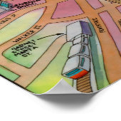 Downtown Atlanta Georgia Cartoon Map Poster | Zazzle