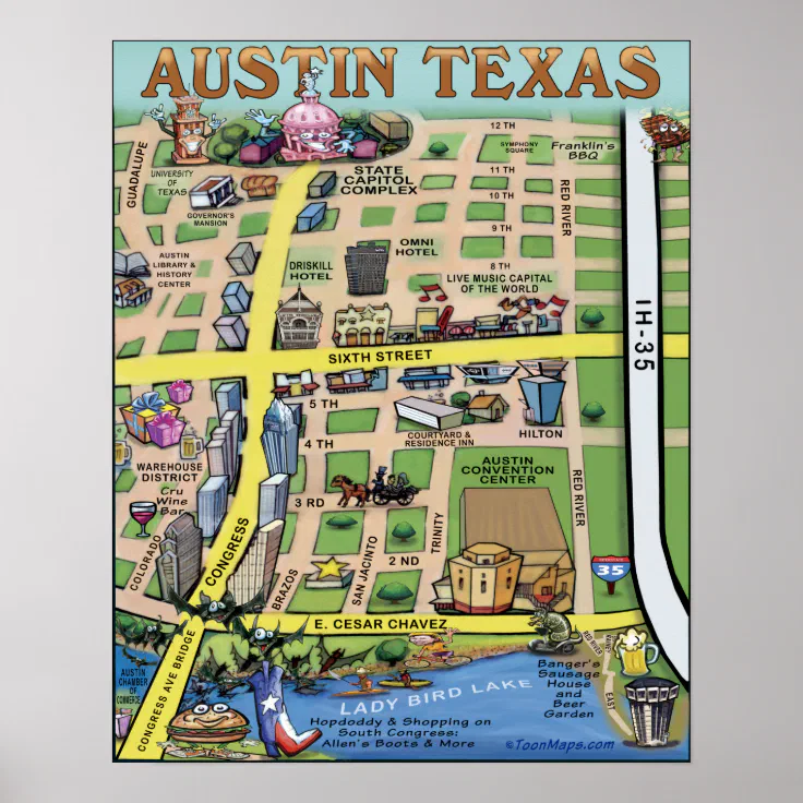 Downtown Austin Texas Poster | Zazzle